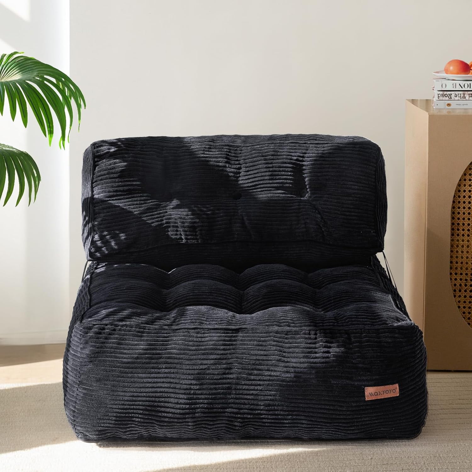 MAXYOYO Floor Sofa Bean Bag Sofa Couch, Comfy Floor Couch with Back ...