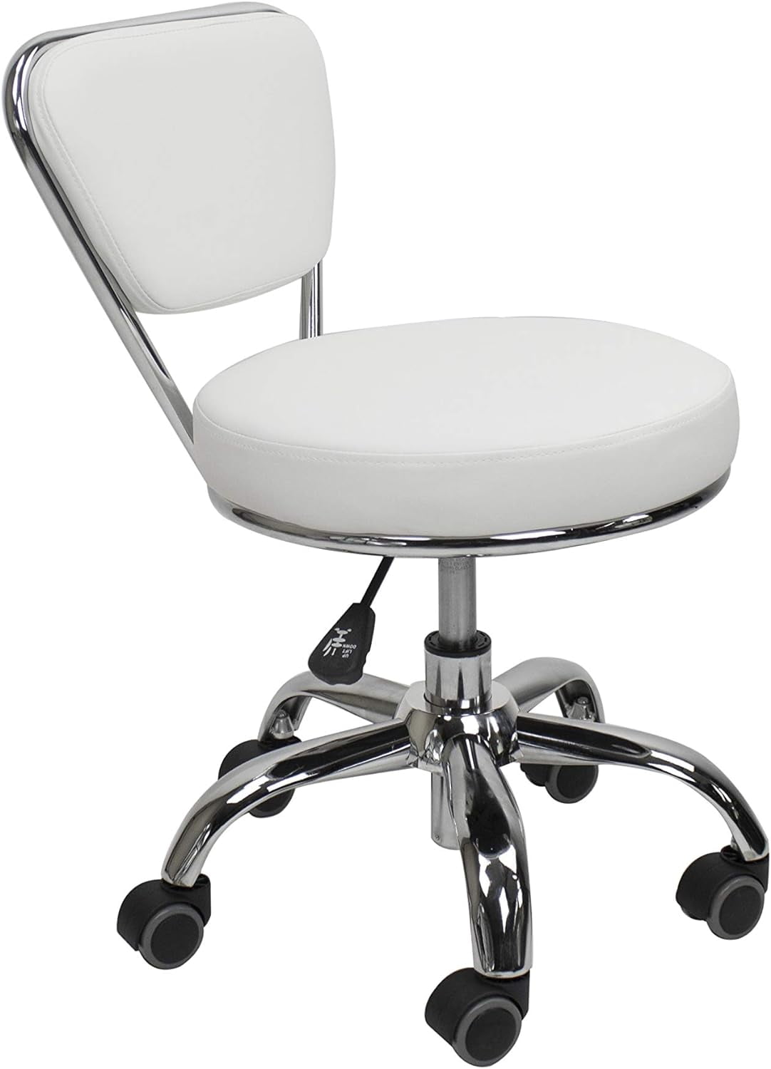 MAYAKOBA Dayton Rolling Bathroom Seat Pneumatic, Stool with Adjustable ...