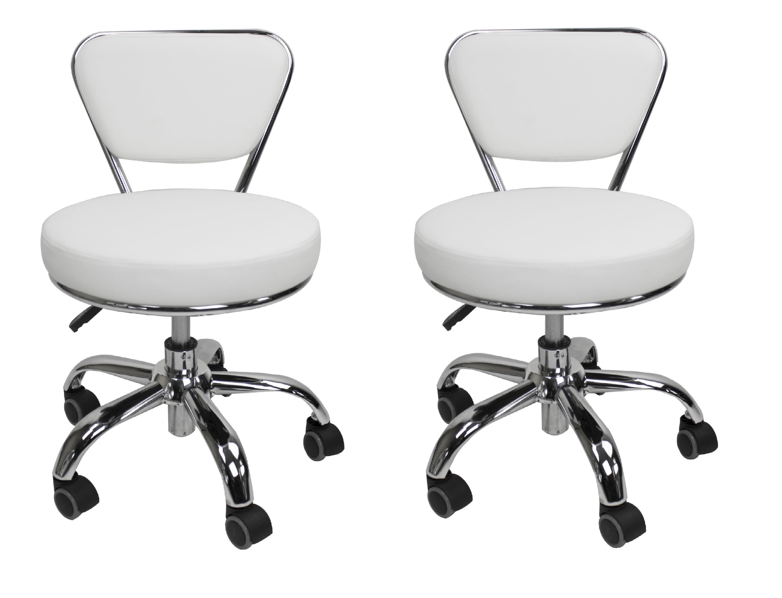 MAYAKOBA Set of 2 Salon Nail Pedicure Stool DAYTON WHITE Pneumatic ...