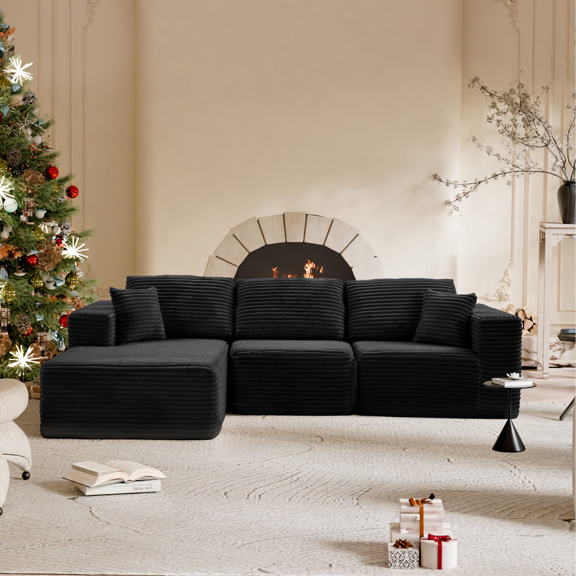 MAYEERTY 104 in Corduroy Modular Sofa, Compressed Boneless DIY Zero ...