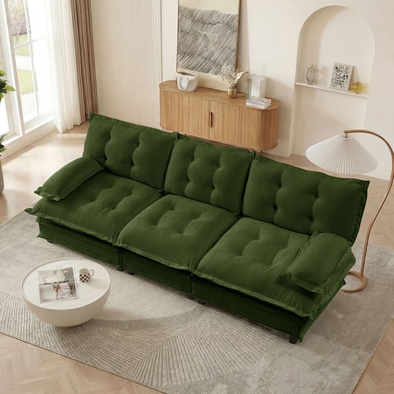 MAYEERTY 107 Inch 3-Seater Sectional Sofa, Chenille Cloud Modular Couch ...