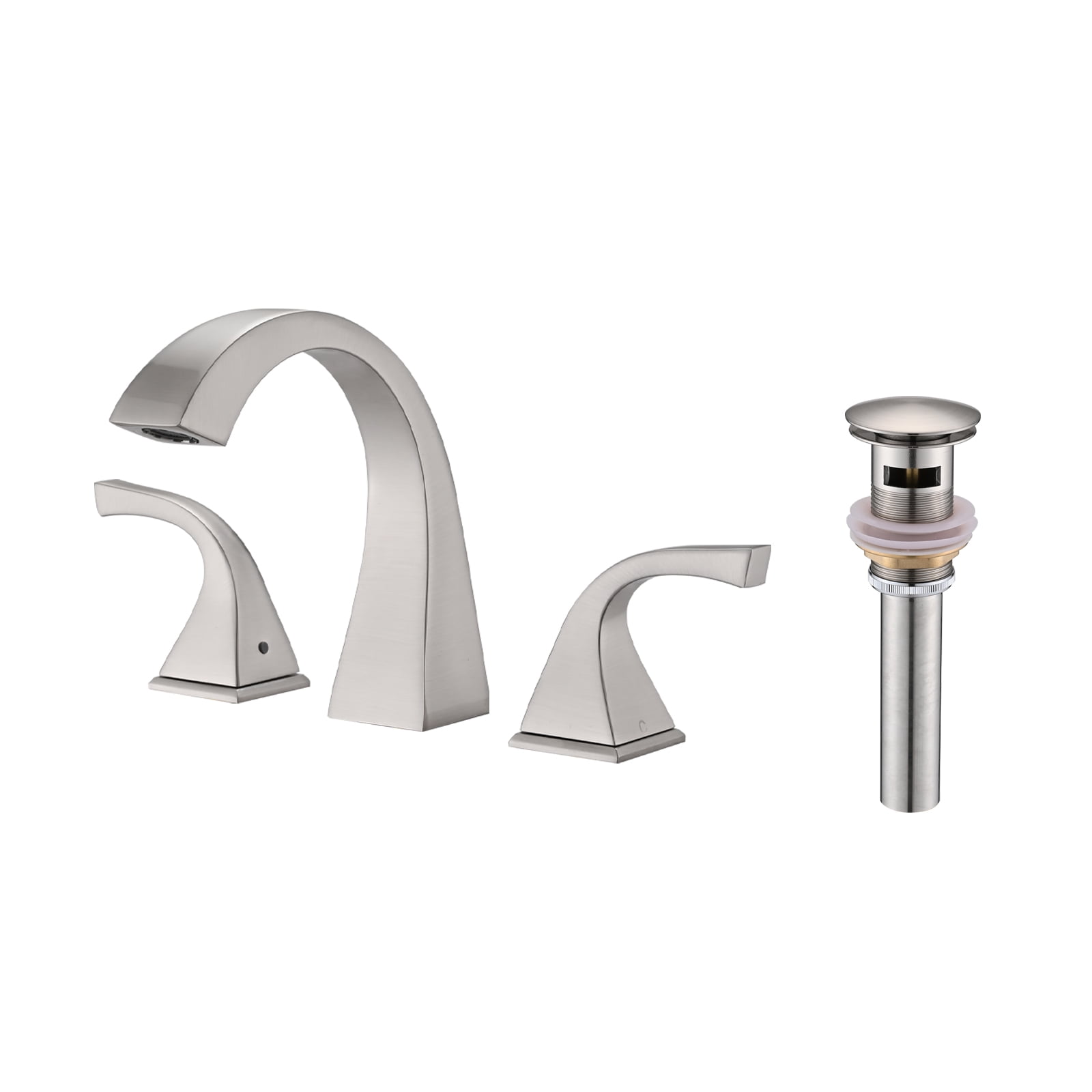 MAYEERTY 2-Handle 3-Hole 6-16" Widespread Bathroom Sink Faucet with ...