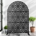 MAYEERTY 3 Panels Arched Metal Outdoor Privacy Screen Garden Divider ...