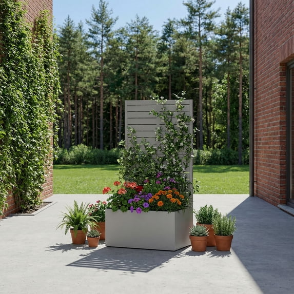 MAYEERTY 3 Panels Outdoor Metal Planter Box, Durable Weather-Resistant ...