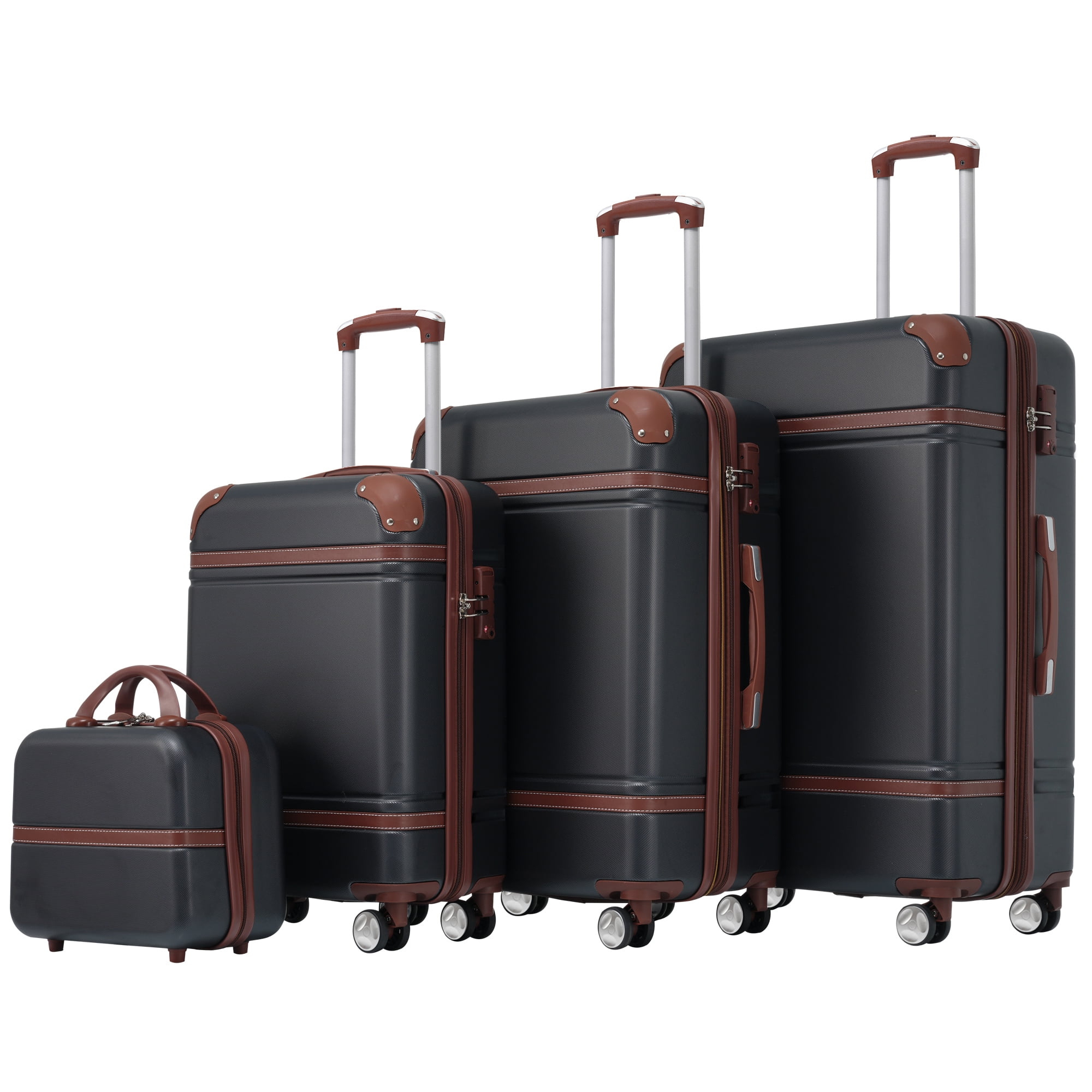 MAYEERTY 3-Piece Minimalist Hardside Luggage Set - Lightweight ABS ...