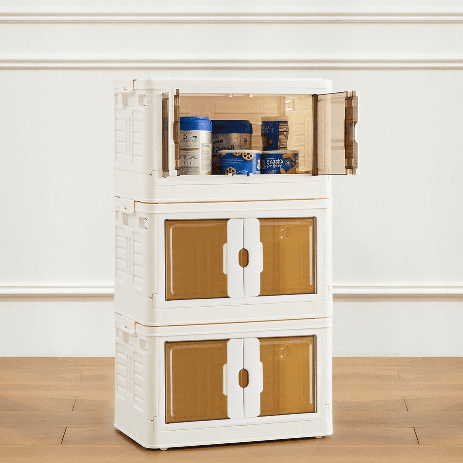 MAYEERTY 37QT Stackable Plastic Storage Bins with Lids and Wheels ...