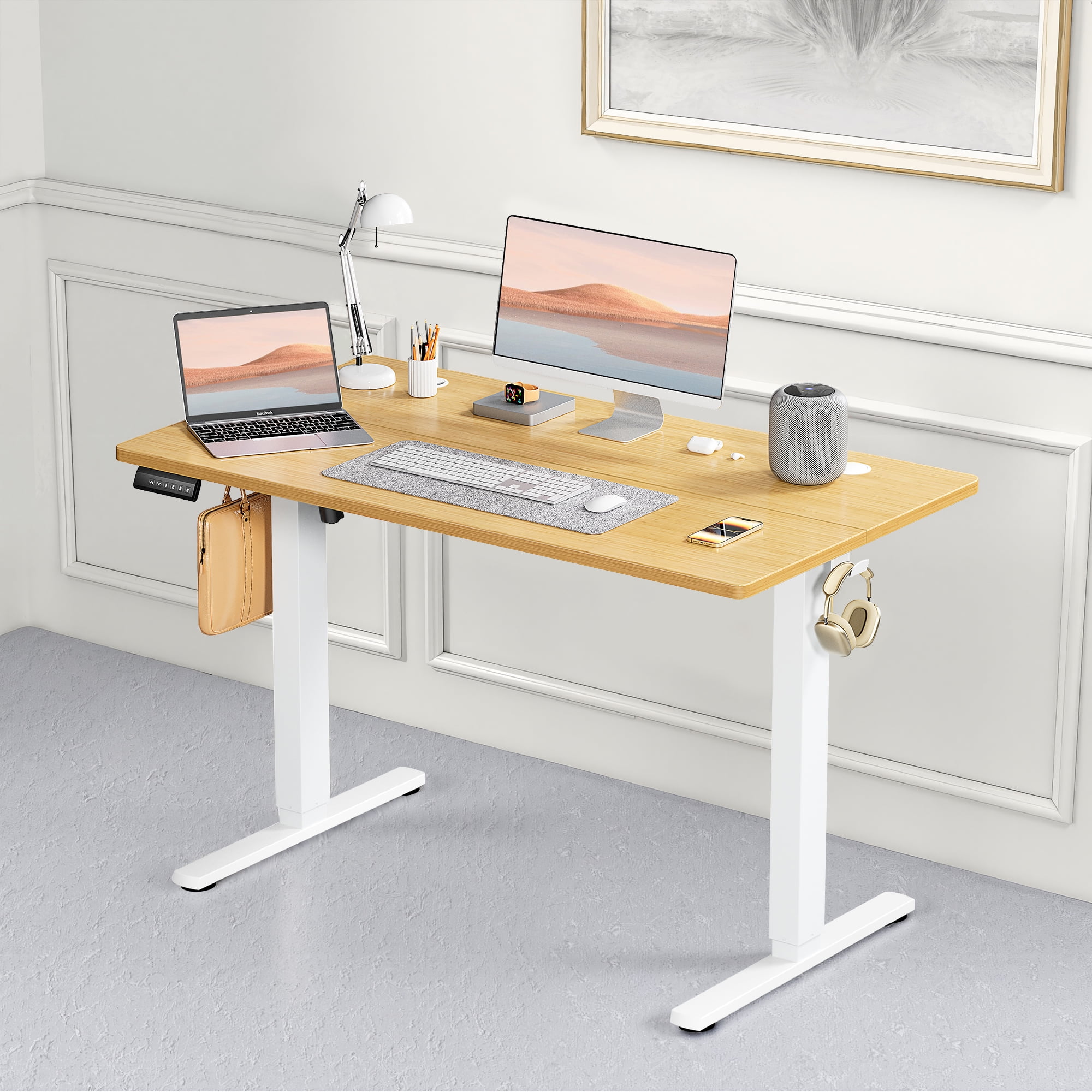 MAYEERTY 48" × 24" Lifting Computer Table Height Adjustable Standing ...