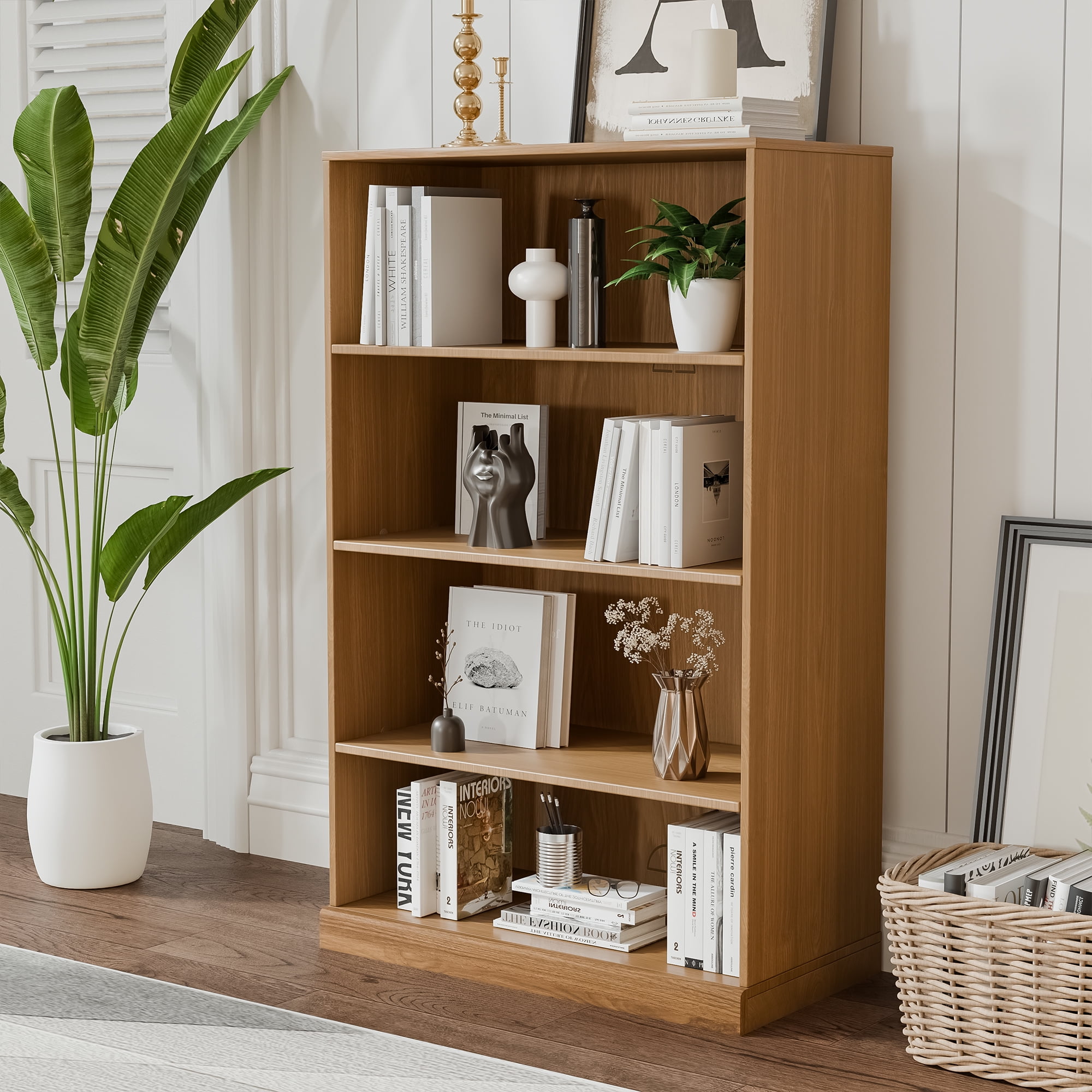 MAYEERTY 49*31*16" Modern Natural Wood Grain Storage Cabinet for Living ...