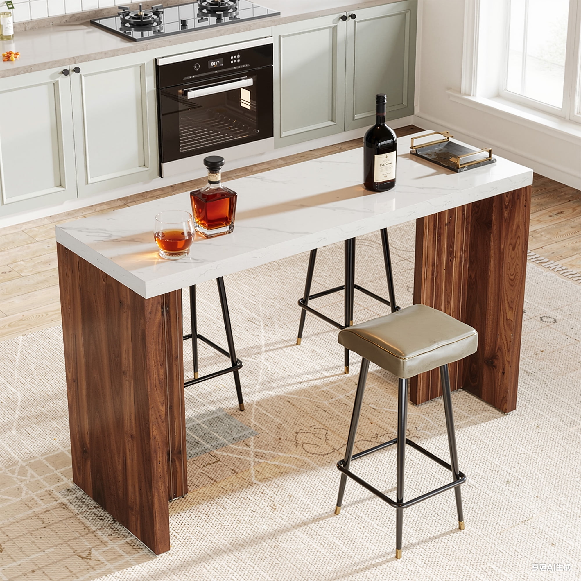MAYEERTY 55" Bar Unit, Moedern Home Bar Table Coffee Table - Walmart.com
