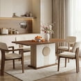 MAYEERTY 55 Inch Farmhouse Style Dining Table, Rectangular MDF Kitchen ...