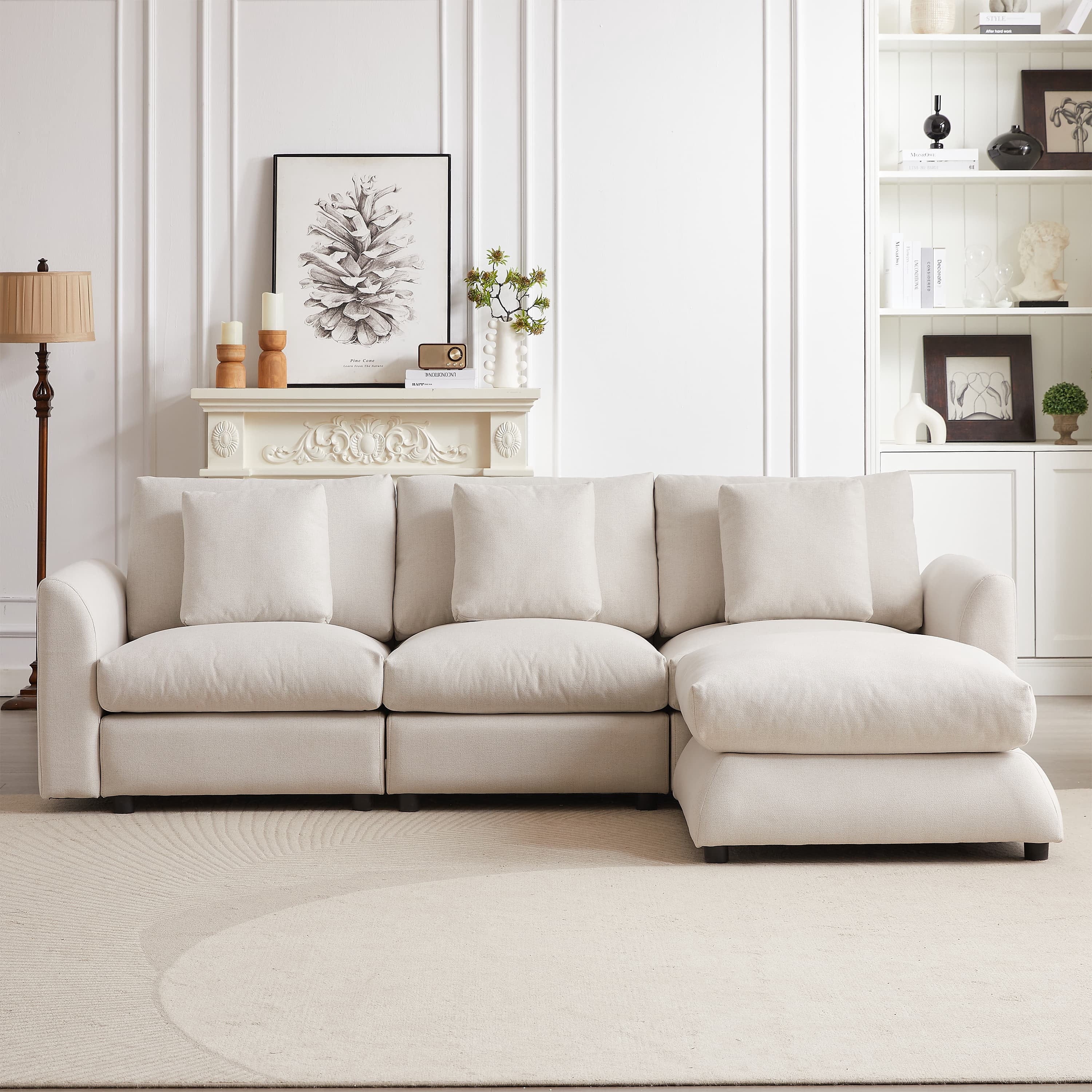 MAYEERTY 62.5-Inch Corduroy Sponge Sofa Lounge Chair,No Assembly ...
