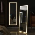 MAYEERTY 63*16*1in LED Full Body Mirror Aluminum Frameless Round Corner ...