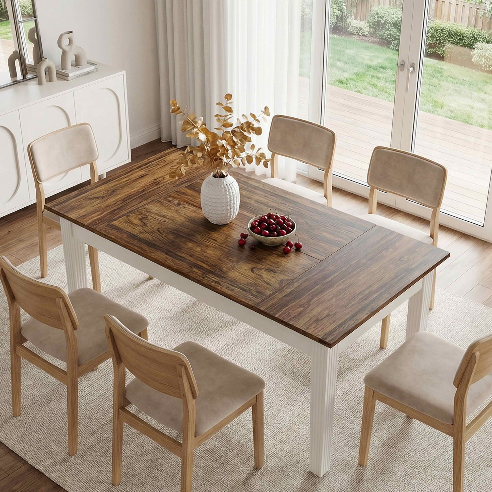 MAYEERTY 63" Wood Grain Dining Table, Easy Assembly Multi-Use Home ...