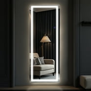 BEAUTYPEAK 64" x 21" LED Rectangular Full Length Mirror Standing Floor ...