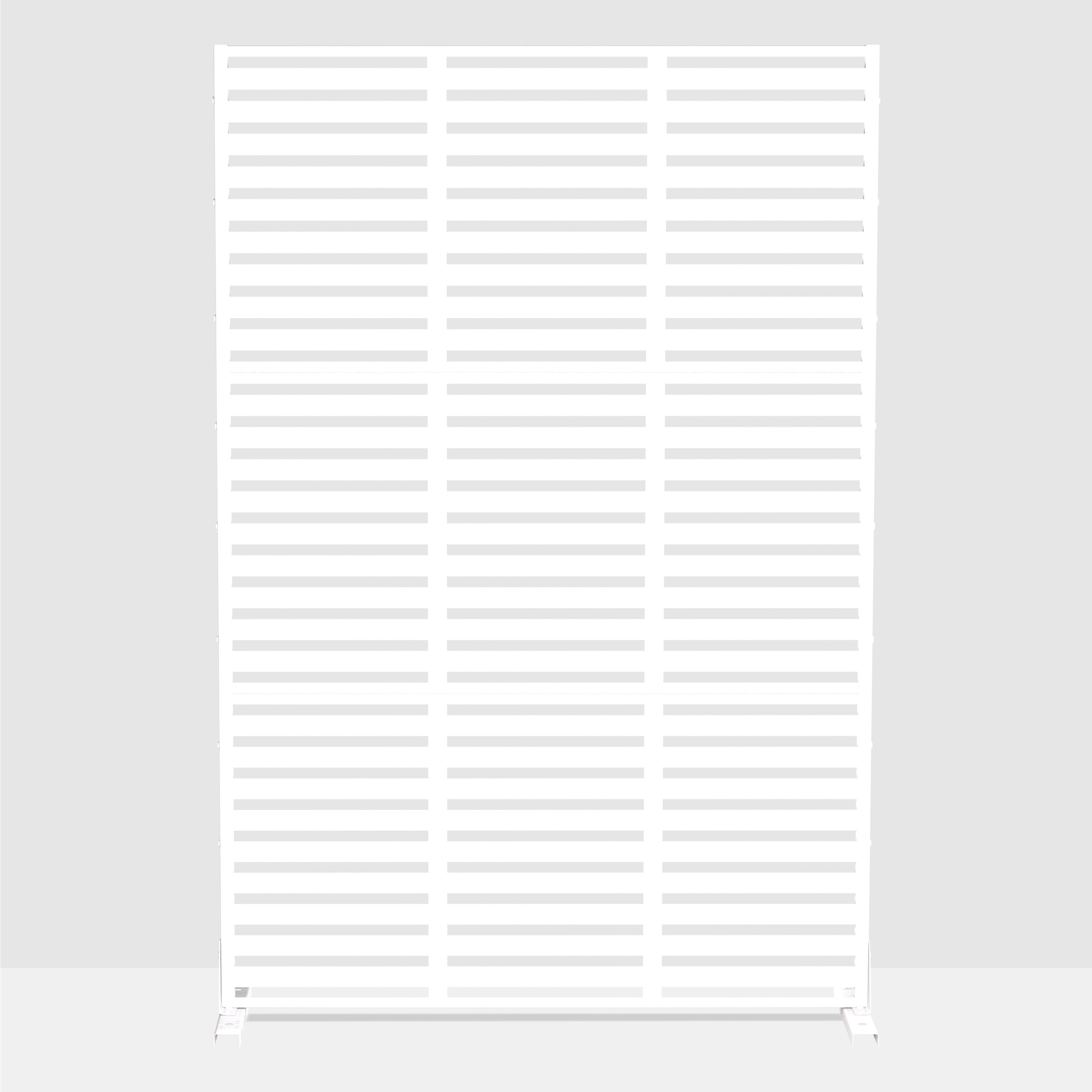 MAYEERTY 72*47" Outdoor White Metal Freestanding Panel Screen for Patio ...