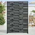 MAYEERTY 72*47" Outdoor Black Metal Privacy Panel Screen for Patio ...