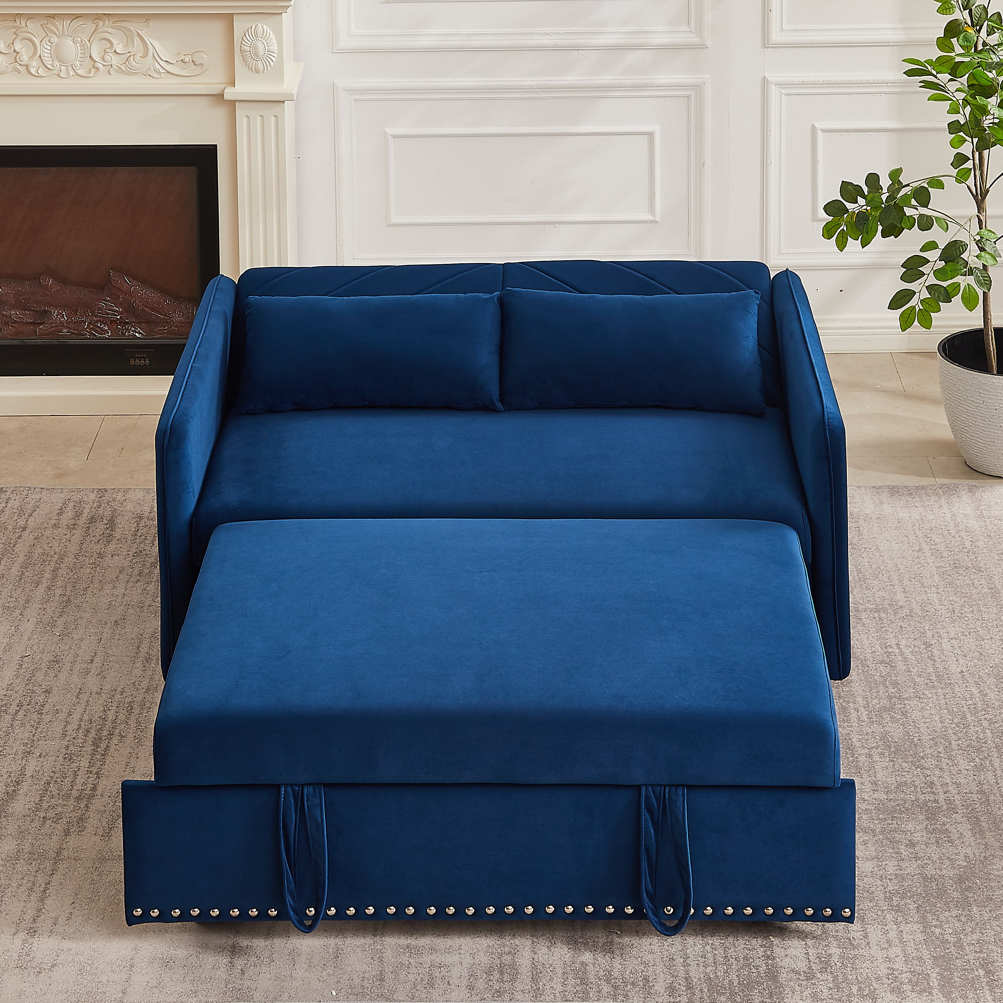 MAYEERTY Buttons Tufted Square Arm Couch, Modern Couch Upholstered ...