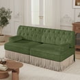 MAYEERTY Chesterfield Loveseat Sofa, 2-Seater Modular Couch with Tassel ...