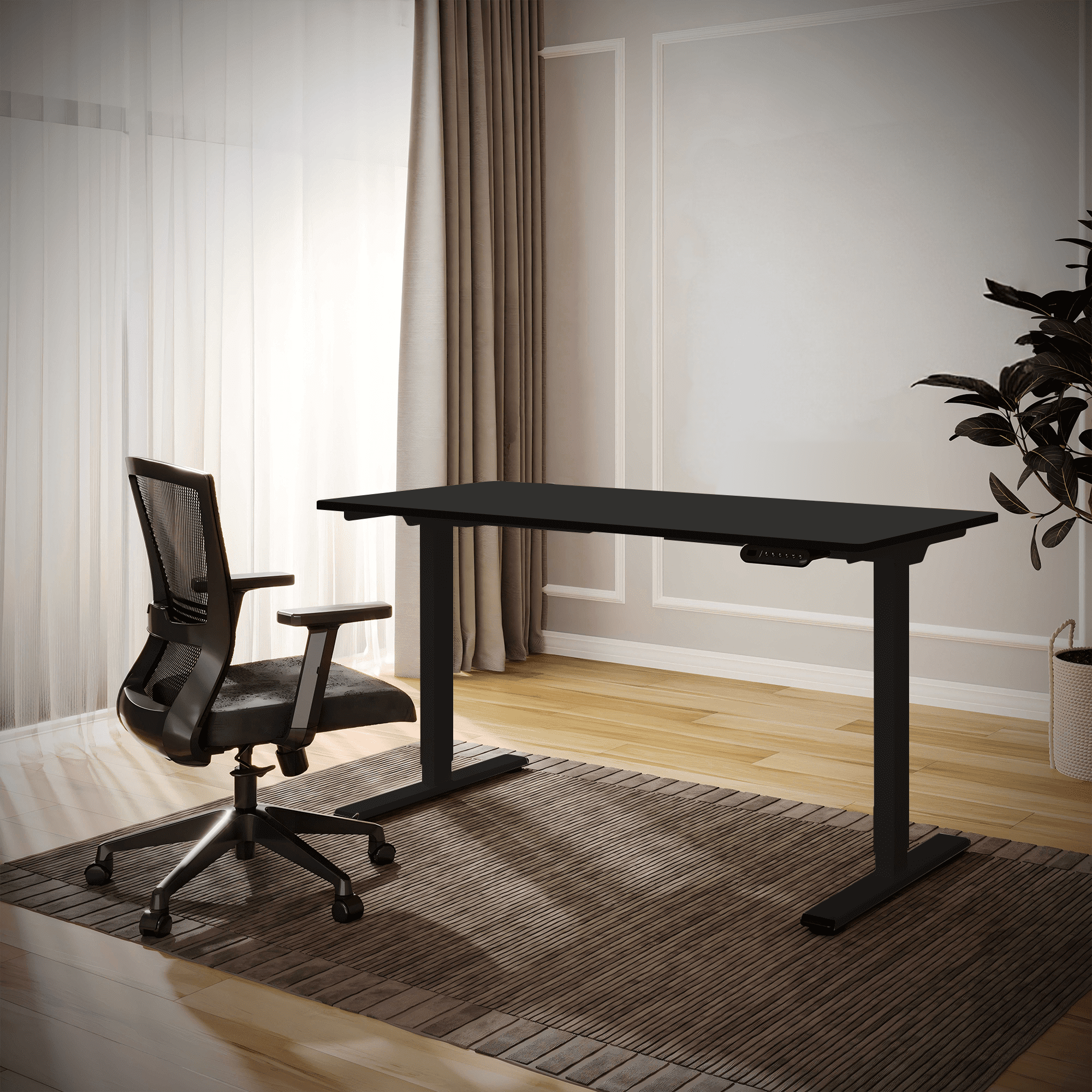 MAYEERTY Electric Standing Desk, 55"x28" Adjustable Height Dual Motor ...