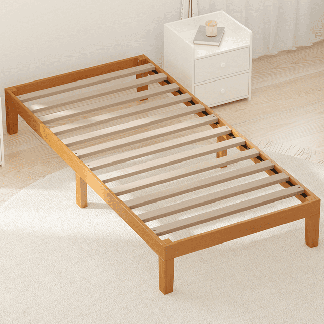 MAYEERTY Full Size Wood Bed Frame, Wooden Platform Bed Frame Mattress ...