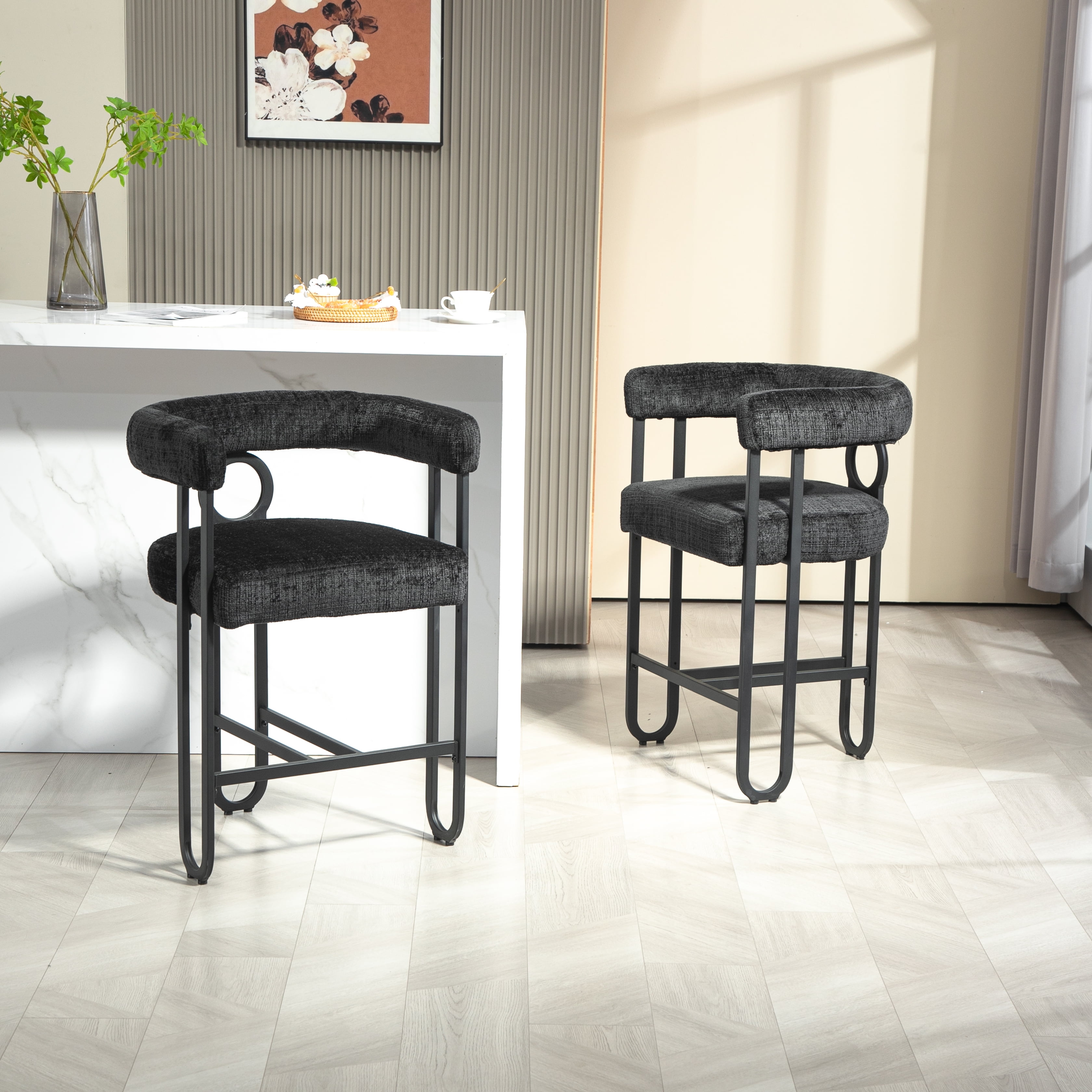 MAYEERTY House Hold Bar Stools Set of 2, Modern Bar Stool with Back ...
