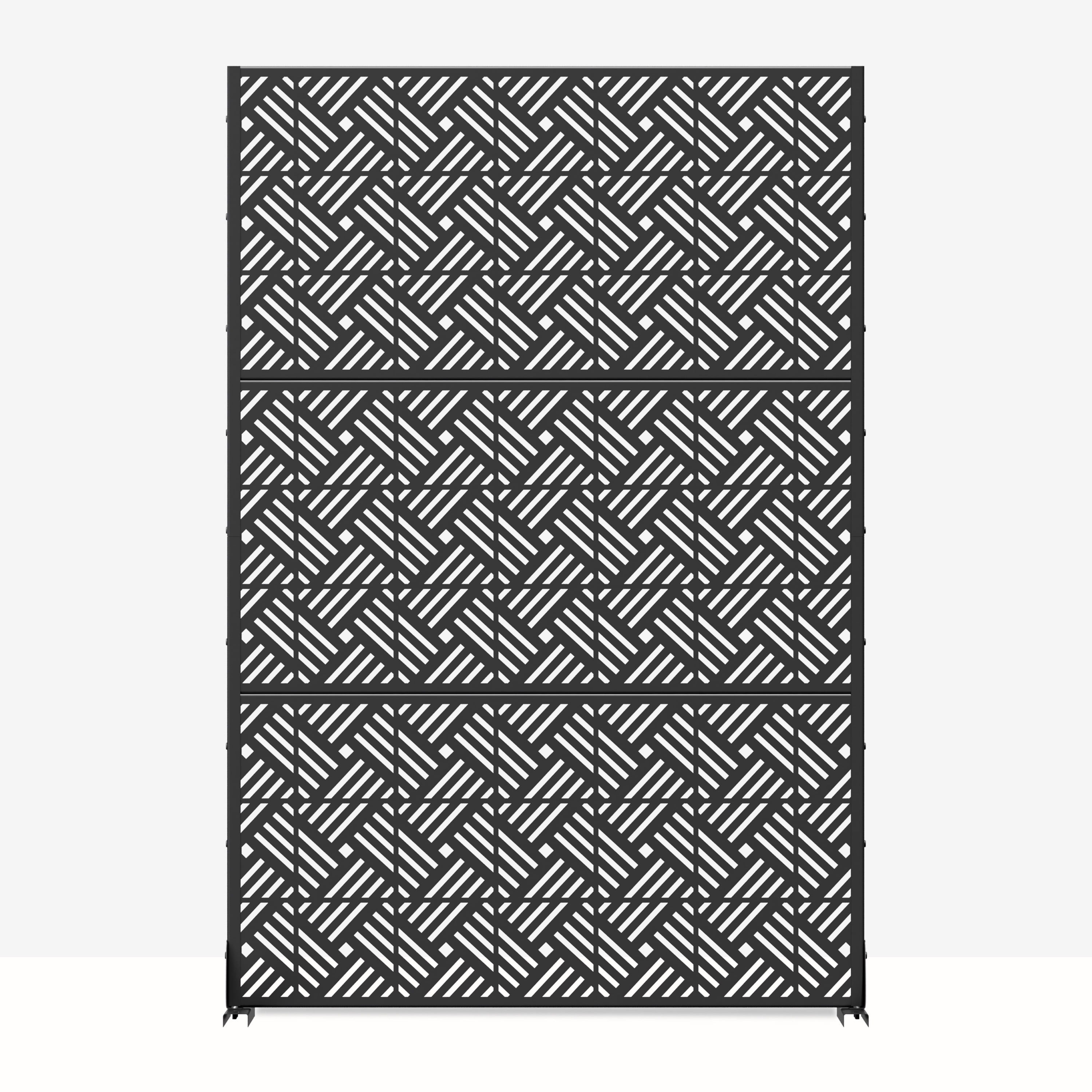 MAYEERTY Industrial-Style Steel Privacy Screen, Freestanding Folding ...