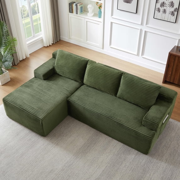 MAYEERTY L-Shaped Boneless Sectional Couch, Deep Seat Plush Sleeper for ...