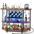 MAYEERTY LED Home Bar Cabinet with Sliding Metal Frame, for Home Wine ...