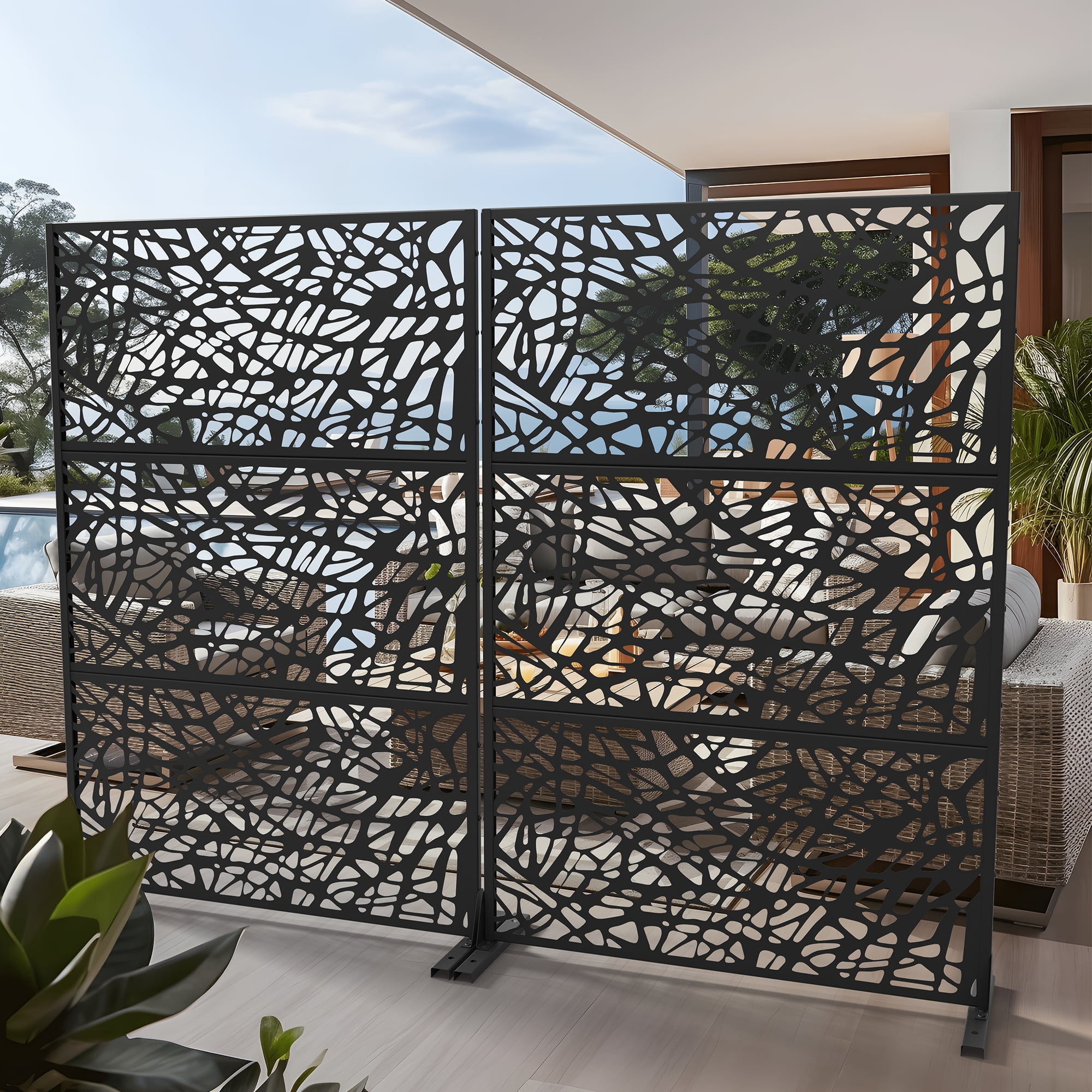 MAYEERTY Metal Partition Screen, Rust-Resistant Galvanized Steel ...