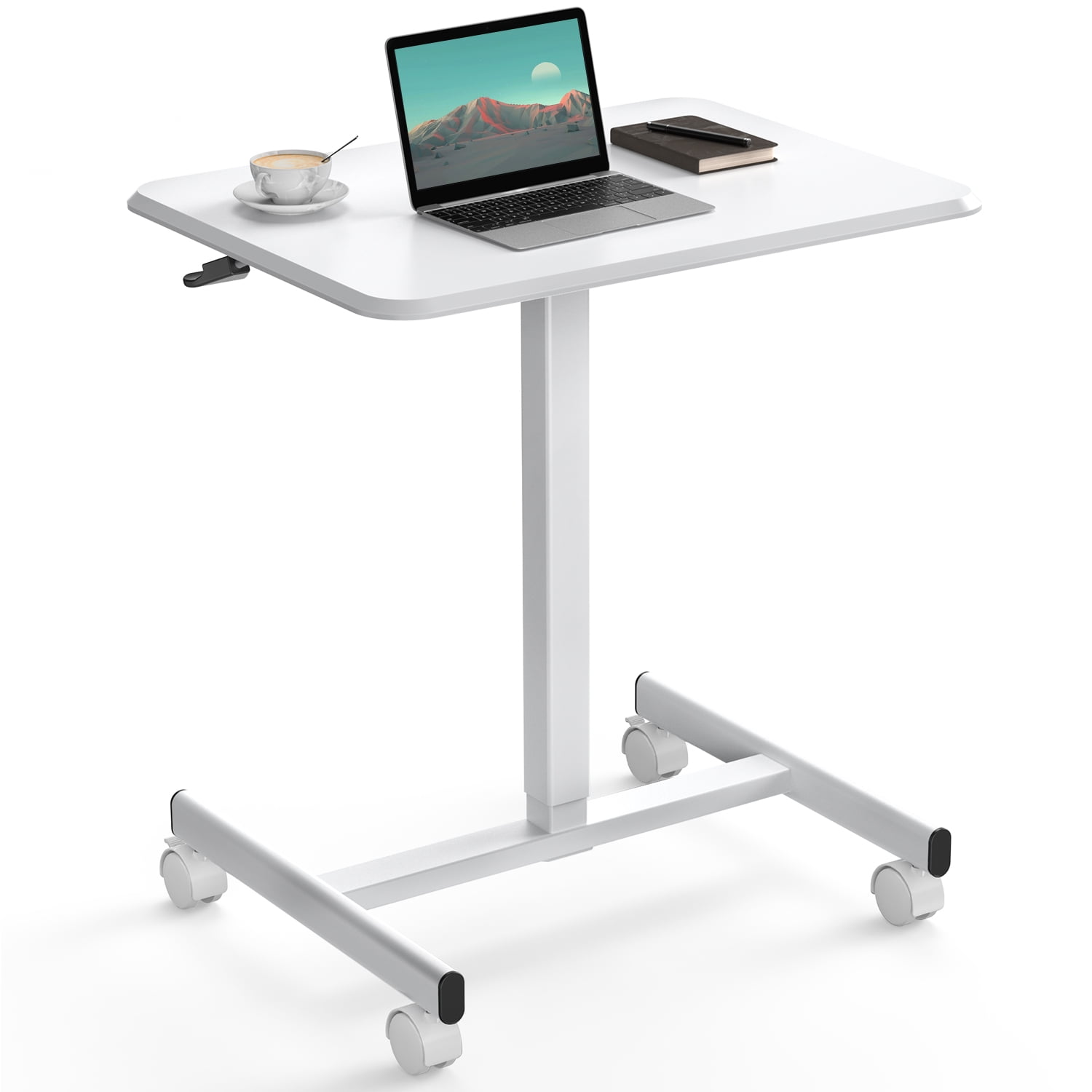 MAYEERTY Mobile Laptop Stand Rolling Desk with Adjustable Height for ...