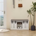 MAYEERTY Modern Shoe Storage Bench, 2-Tier Entryway Organizer with 2 ...