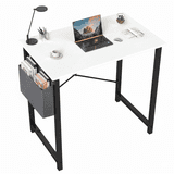 MAYEERTY Office Computer Desk, Fabric Storage Bag, Sturdy Steel Frame ...