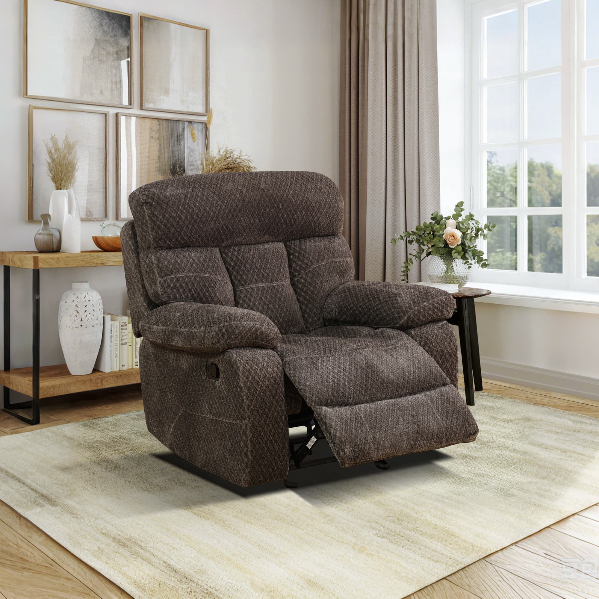 MAYEERTY Recliner Chair, Corduroy Fabric Reclining Chair with ...