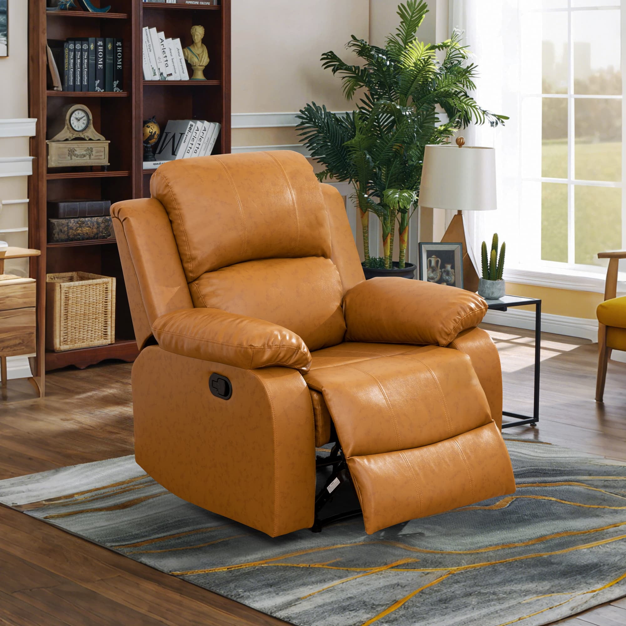 MAYEERTY Recliner Chair, Wear-Resistant Breathable Fabric Reclining ...