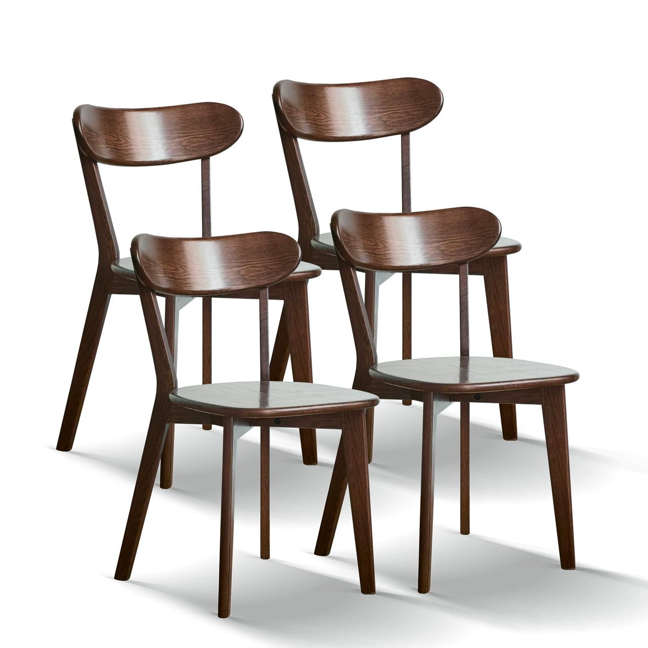 MAYEERTY Set of 4 Solid Oak Wood Dining Chairs – FAS-Grade Natural Oak ...