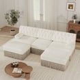 MAYEERTY U-Shaped Chesterfield Sectional Sofa, Button Tufted Modular ...