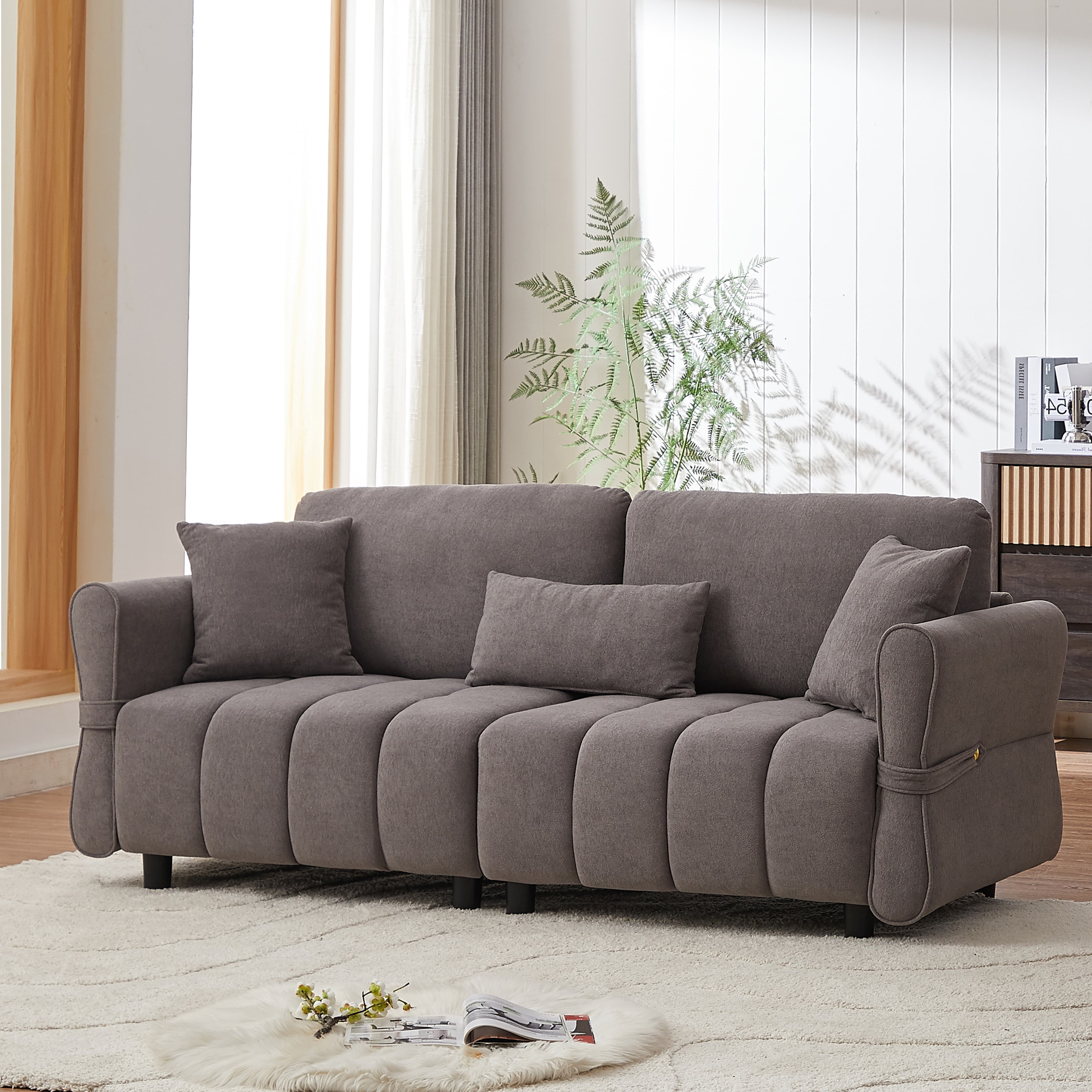 MAYEERTY Welike Swivel Accent Barrel Modern Sofa Lounge Club Big Round ...