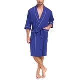 MAYFISH 100% Cotton Mens Lightweight Robe Summer Short Sleeve Bathrobe ...