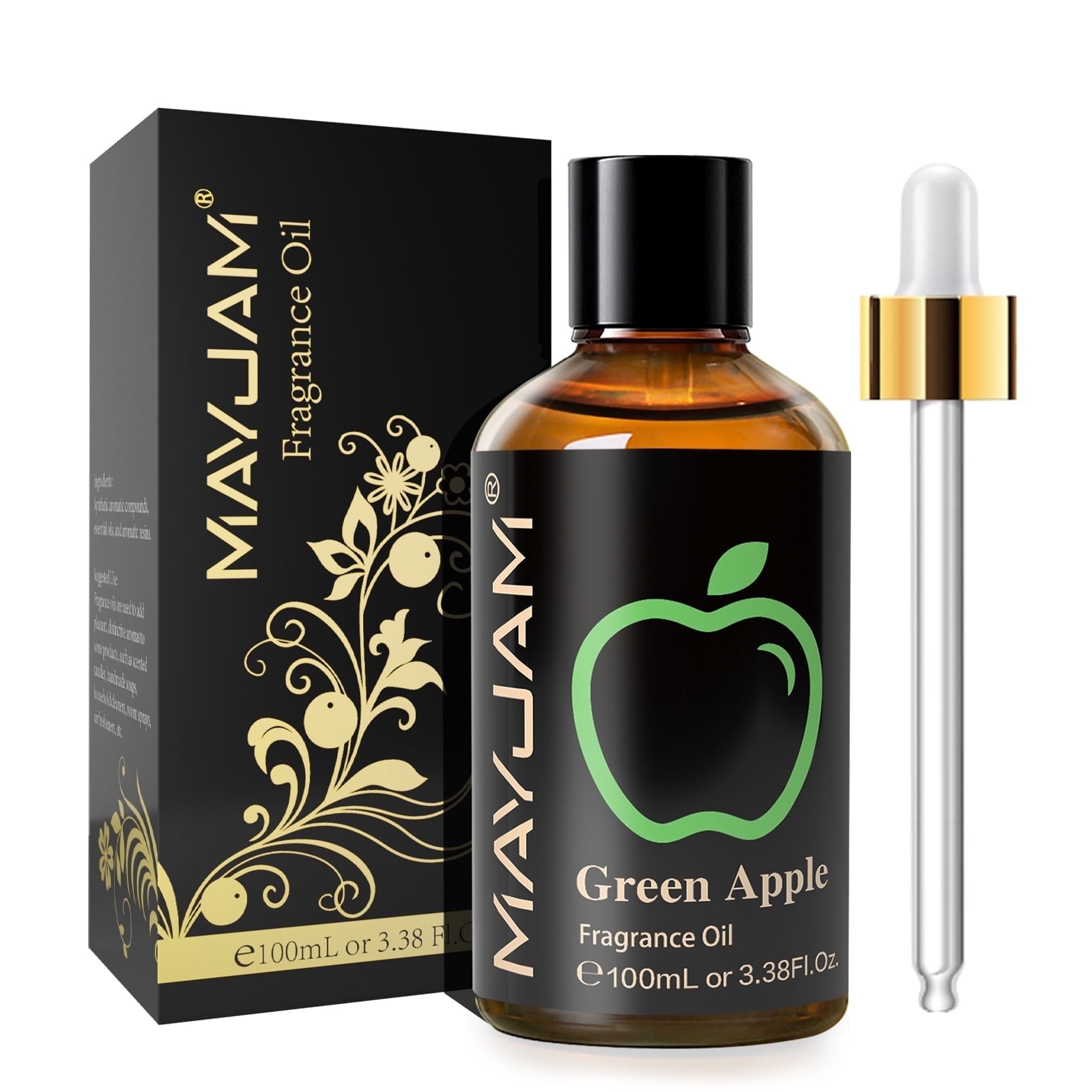 MAYJAM 100ML/3.38FL.OZ Green Apple Fragrance Oils for Diffusers for Home, Long Lasting Scented ...