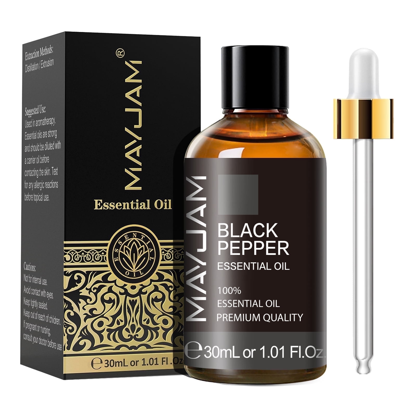MAYJAM Black Pepper Essential Oil for Diffuser, Natural Spicy and ...