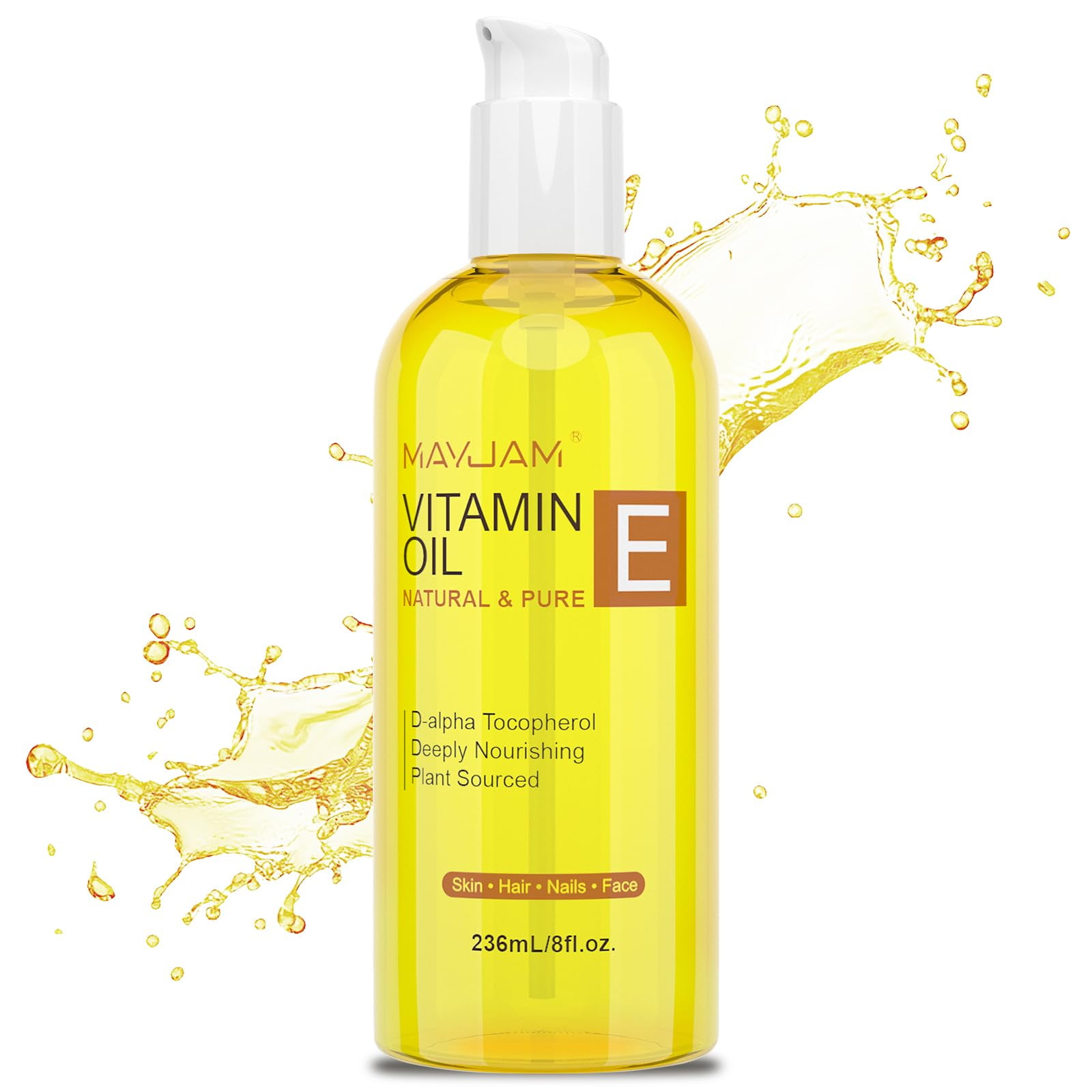 MAYJAM Organic Vitamin E SAF21 Oil 50,000 IU Skin, Pure & Natural ...