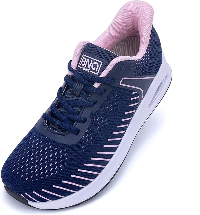 MAYKX Wide Toe Box Womens Walking Shoes with Arch Support | Slip On ...