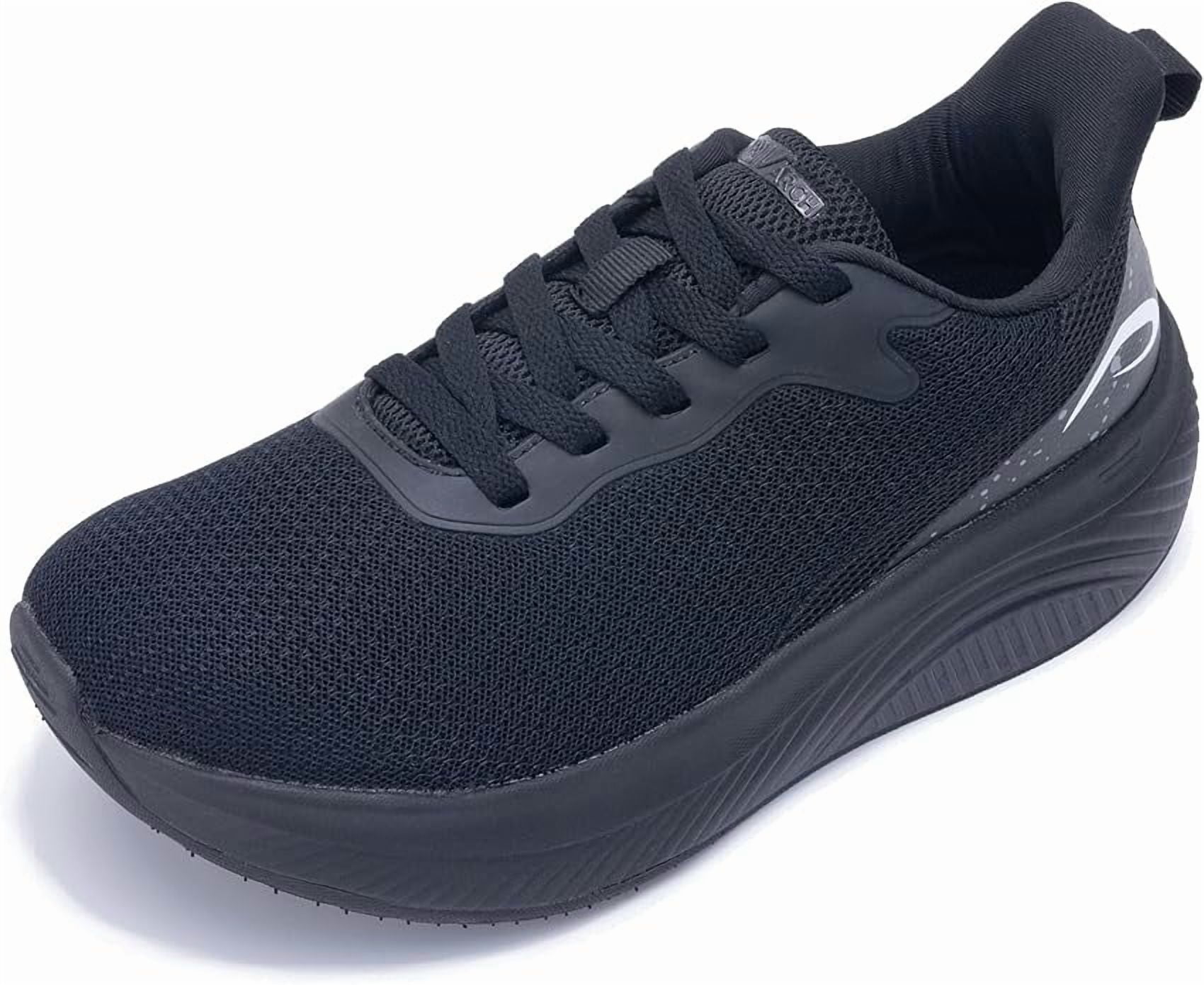 MAYKX Women’s Wide Toe Box Walking Shoes with Orthotic Arch Support for ...