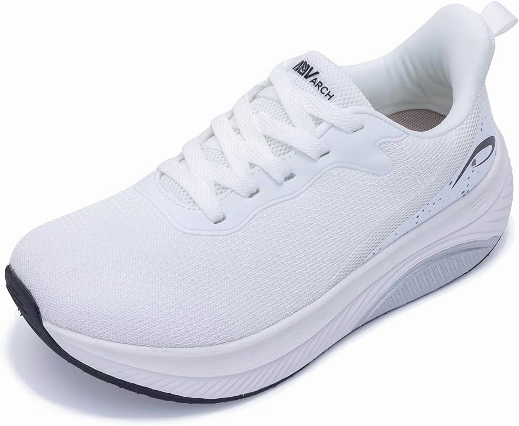 MAYKX Women’s Wide Toe Box Walking Shoes with Orthotic Arch Support for ...