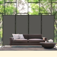 3-Panel Outdoor Privacy Screen, Patio Room Divider, Black Resin Wicker ...