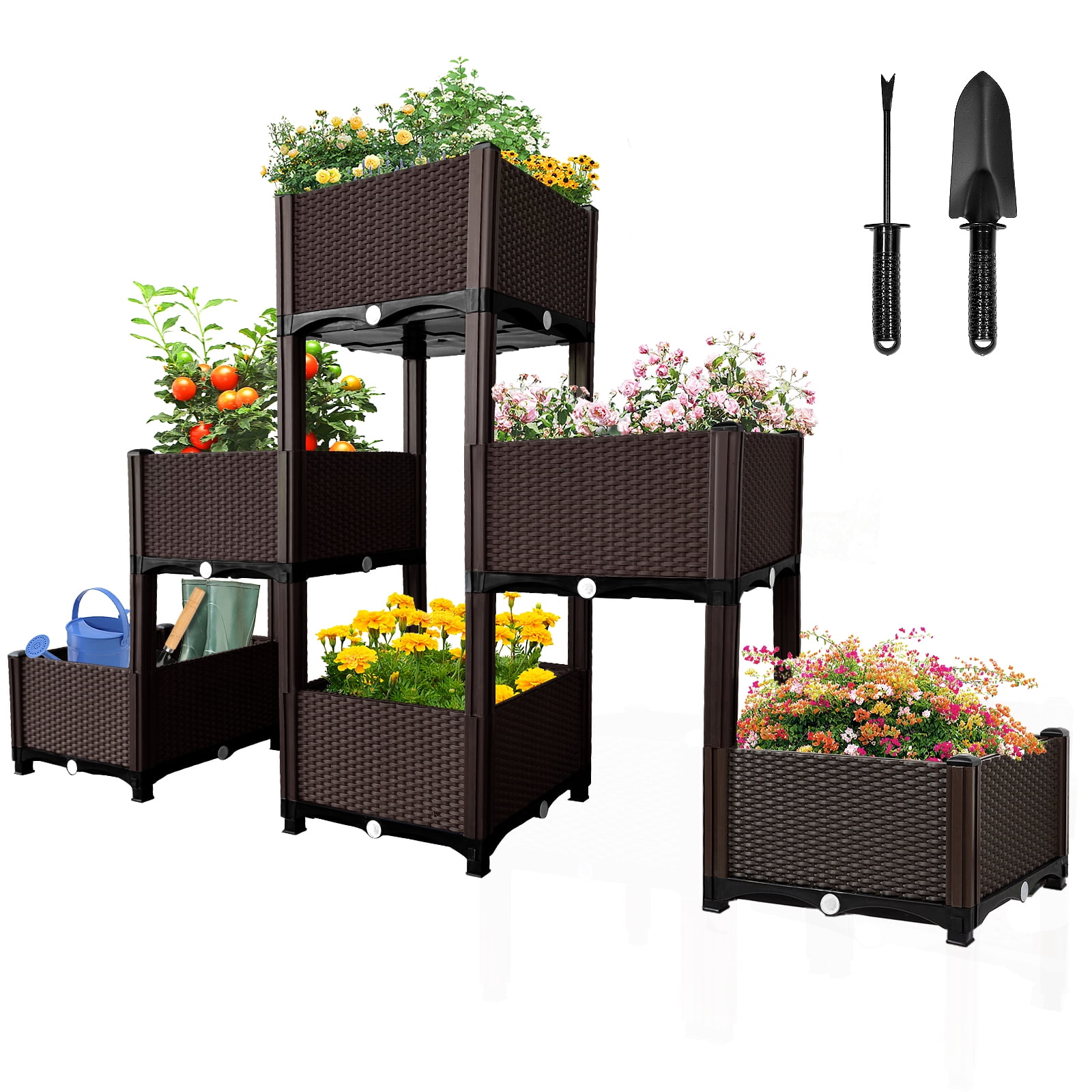 7 Tier Stackable Vertical Garden Planter, Strawberry Planter, Indoor ...