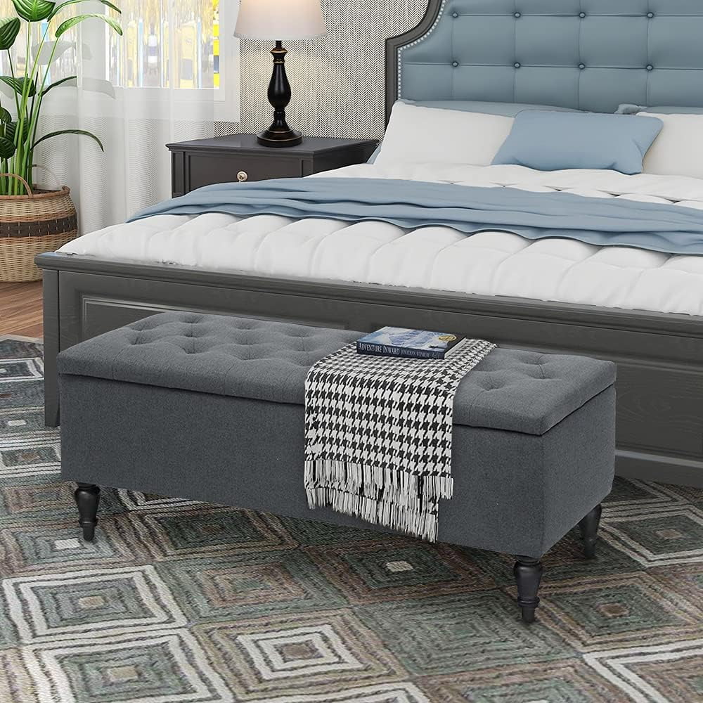 MAYPEX 45’’ Ottoman Indoor Tufted Rectangular Storage Ottoman Coffee ...