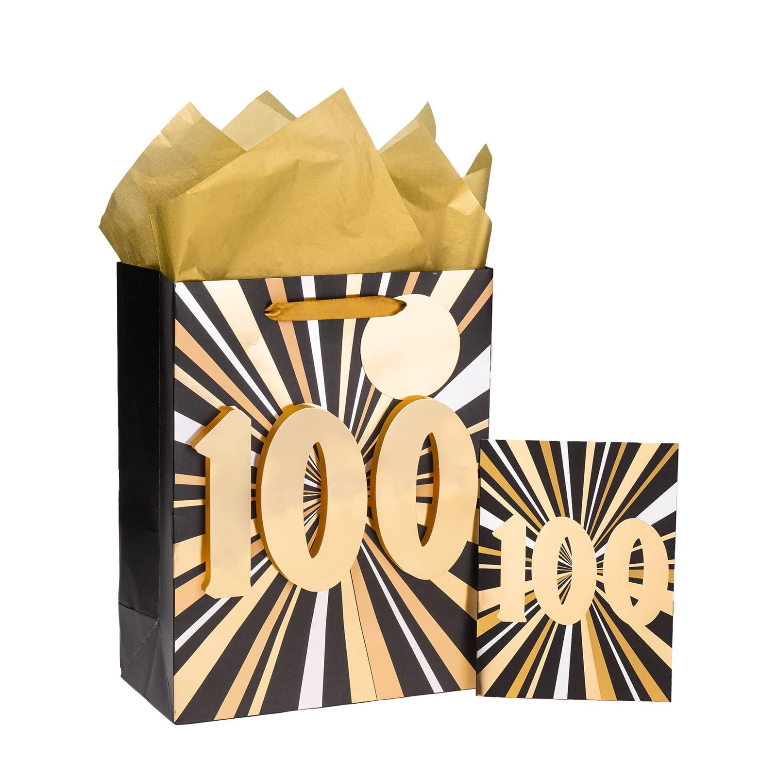 MAYPLUSS 13" Large Gift Bag with Greeting Card and Tissue Paper for ...