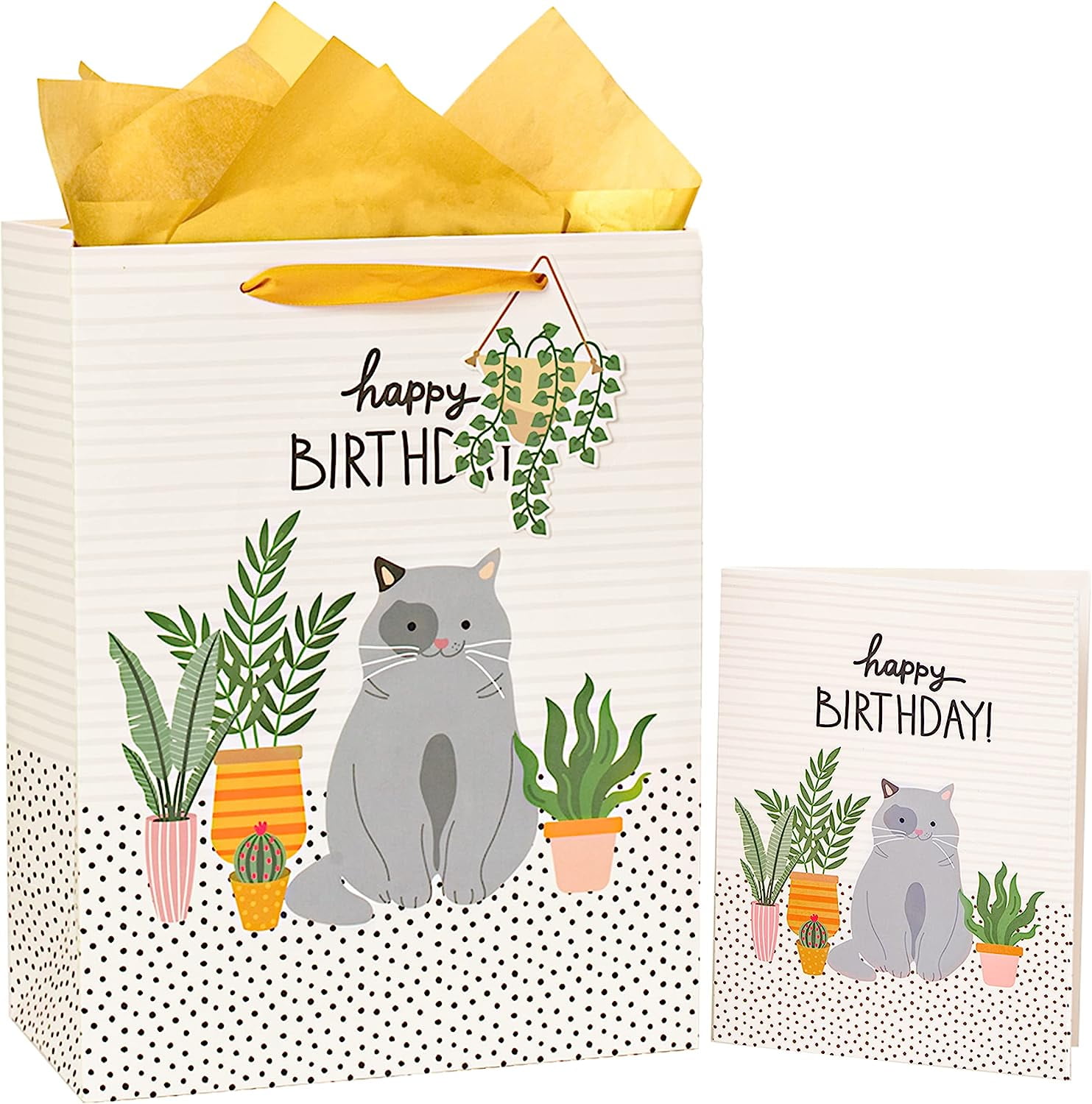 MAYPLUSS 13" Large Gift Bag with Greeting Card and Tissue Paper for ...