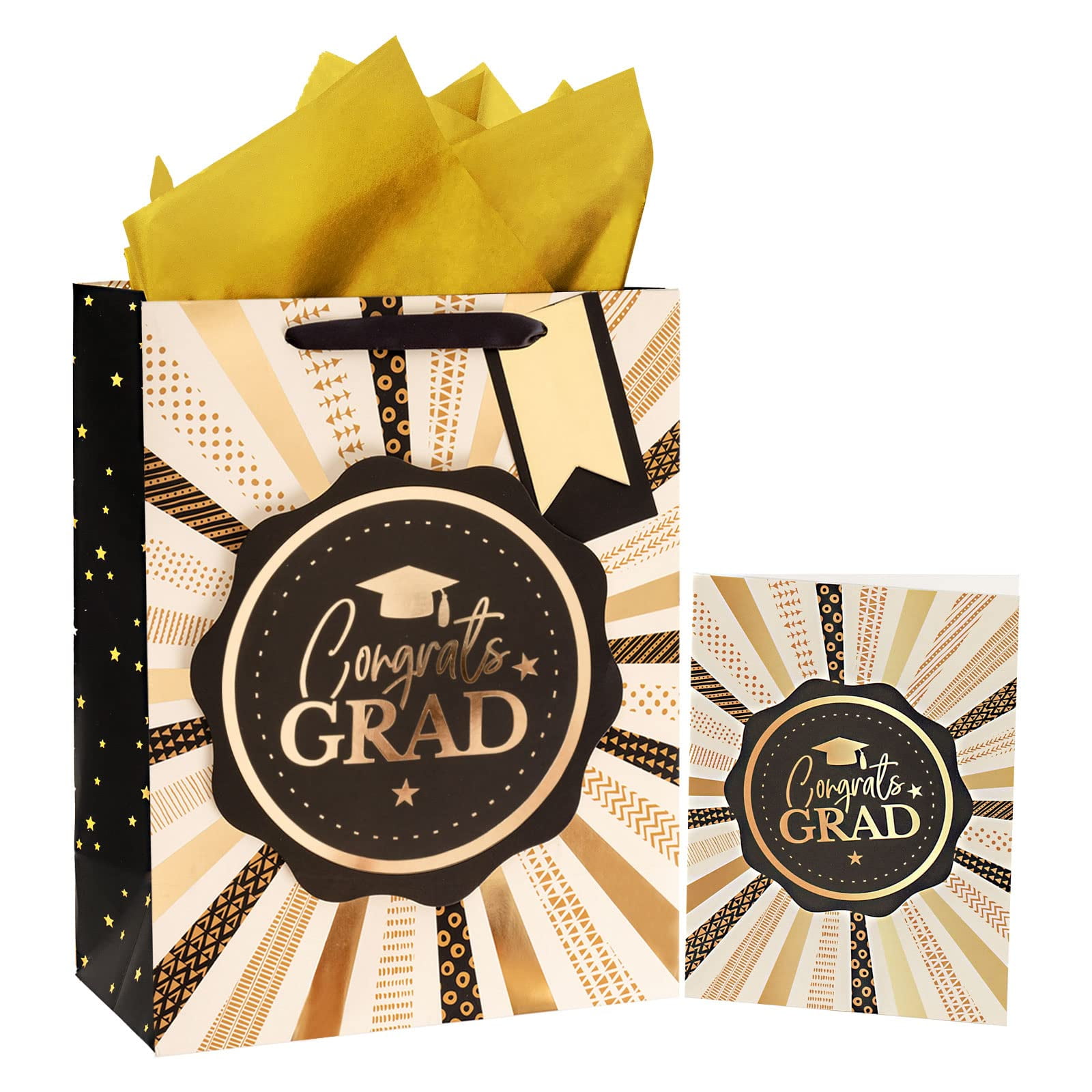 MAYPLUSS 13" Large Gift Bag with Greeting Card and Tissue Paper for ...